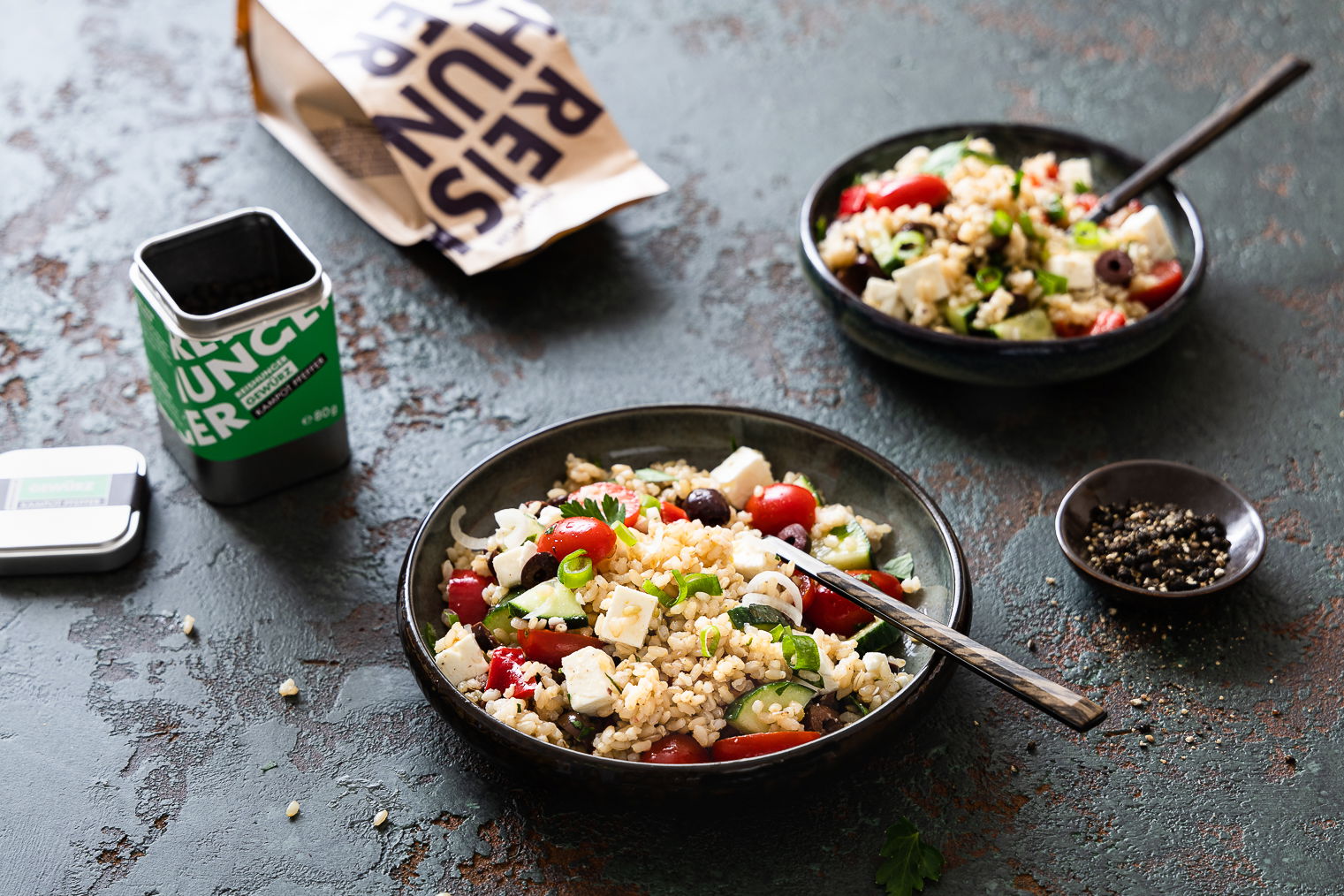 Griechischer Reissalat mit Natur Reis