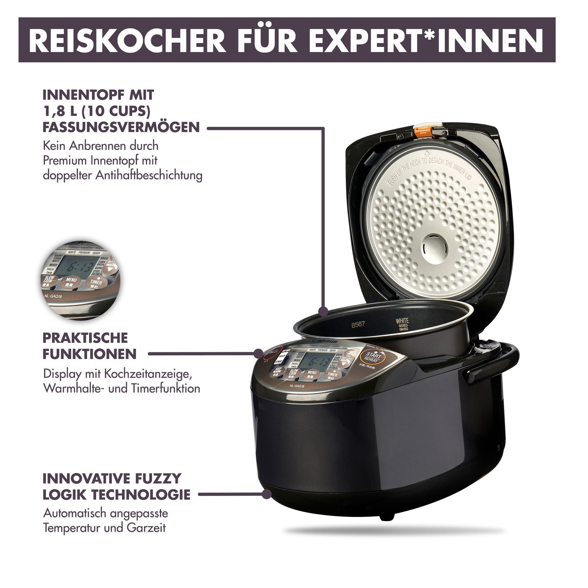 Zojirushi Reiskocher kaufen | Exklusiv bei REISHUNGER