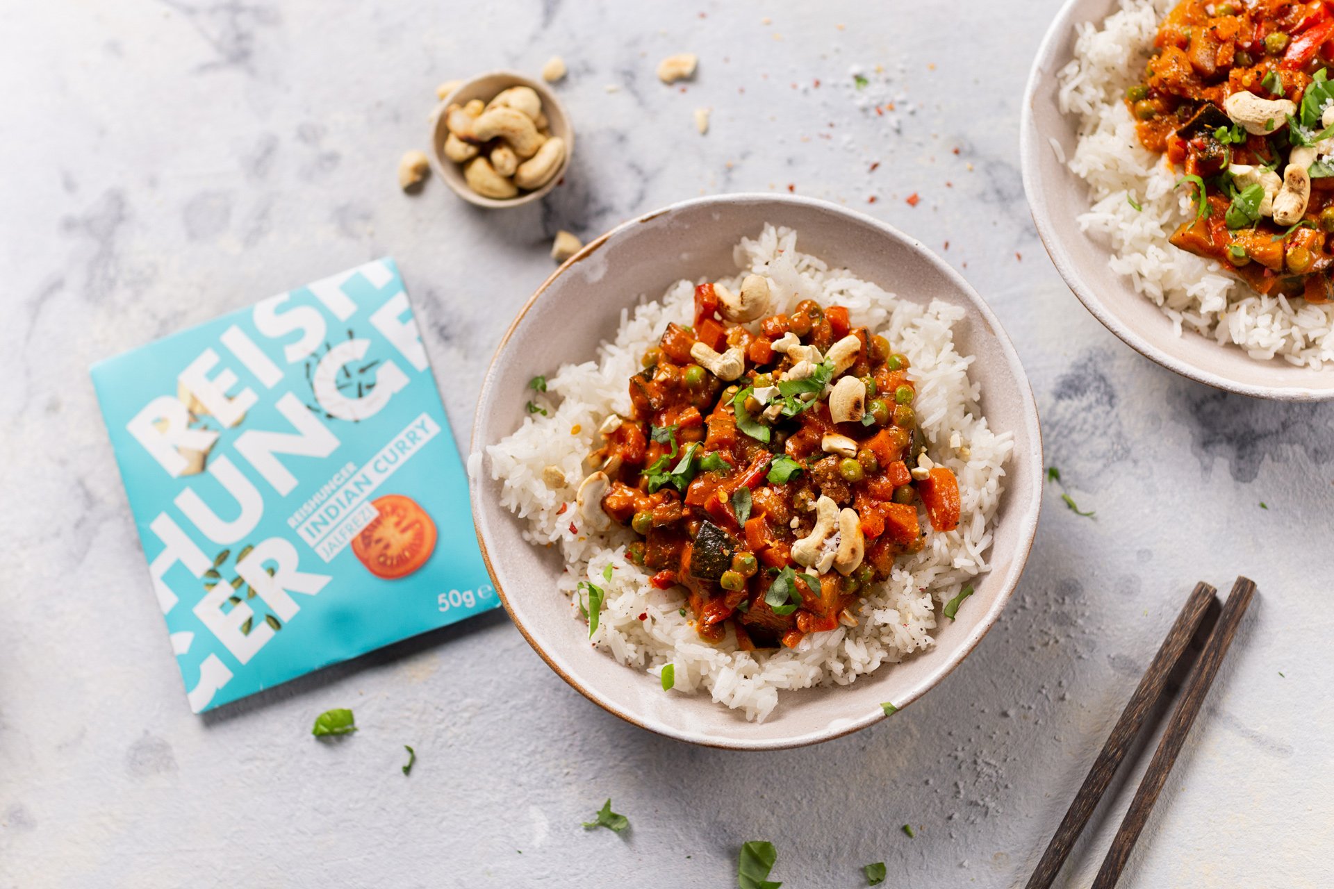 Veggie Jalfrezi Curry mit Basmati Reis | REISHUNGER