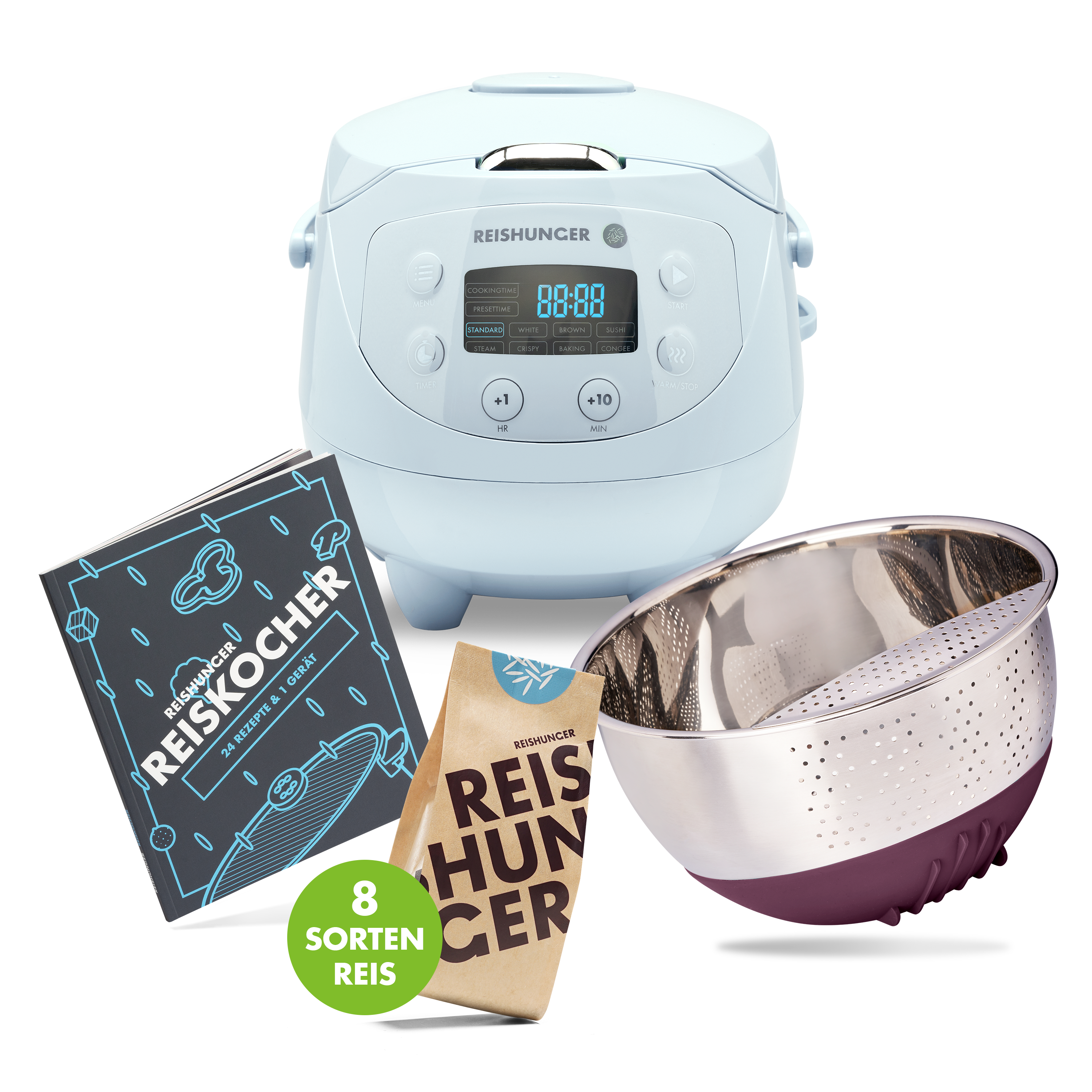 Digitaler Mini Reiskocher Starter Set mit Reis | REISHUNGER