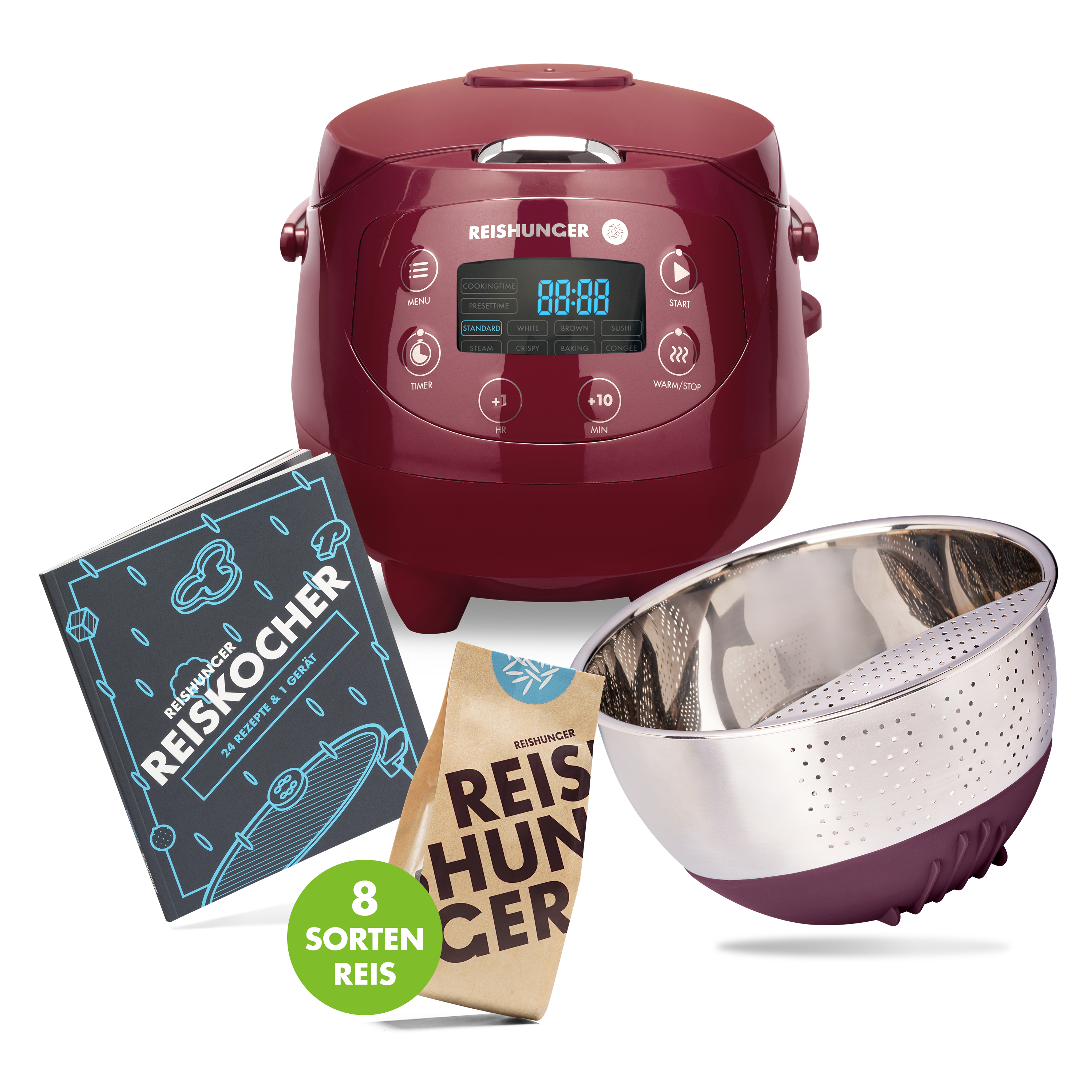 Digitaler Mini Reiskocher Starter Set mit Reis | REISHUNGER