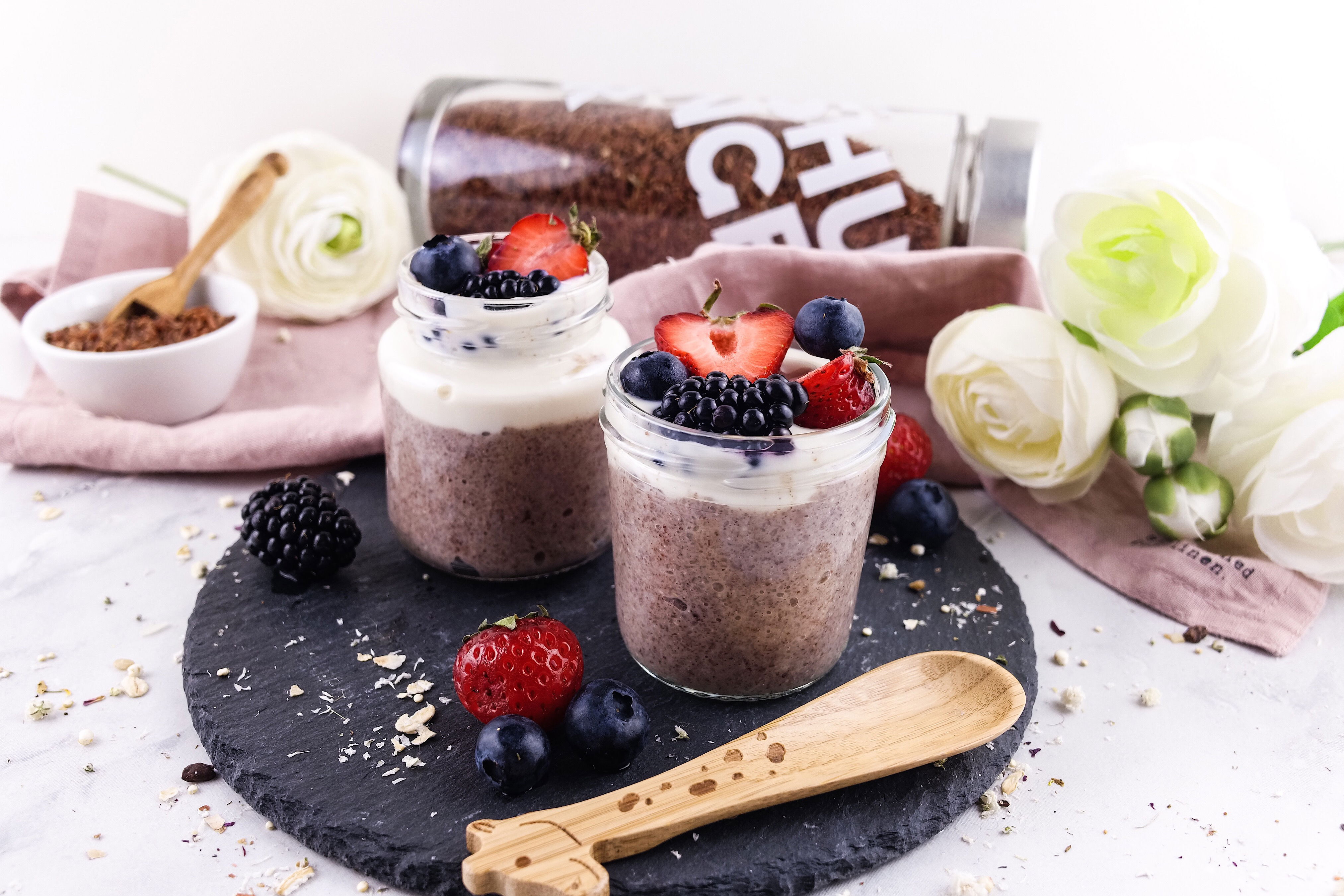 Roter Jasmin Reispudding