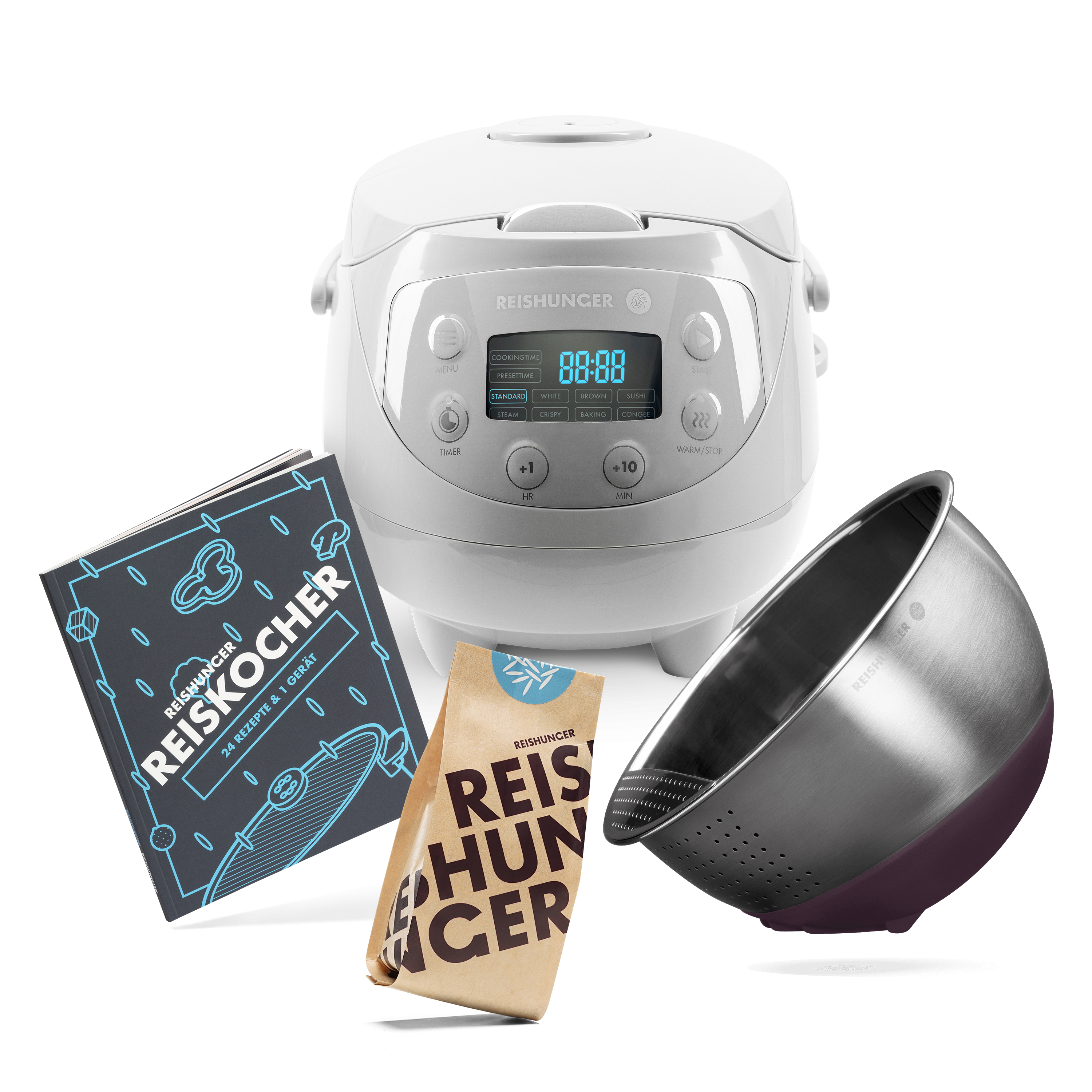 Digitaler Mini Reiskocher Starter Set mit Reis | REISHUNGER