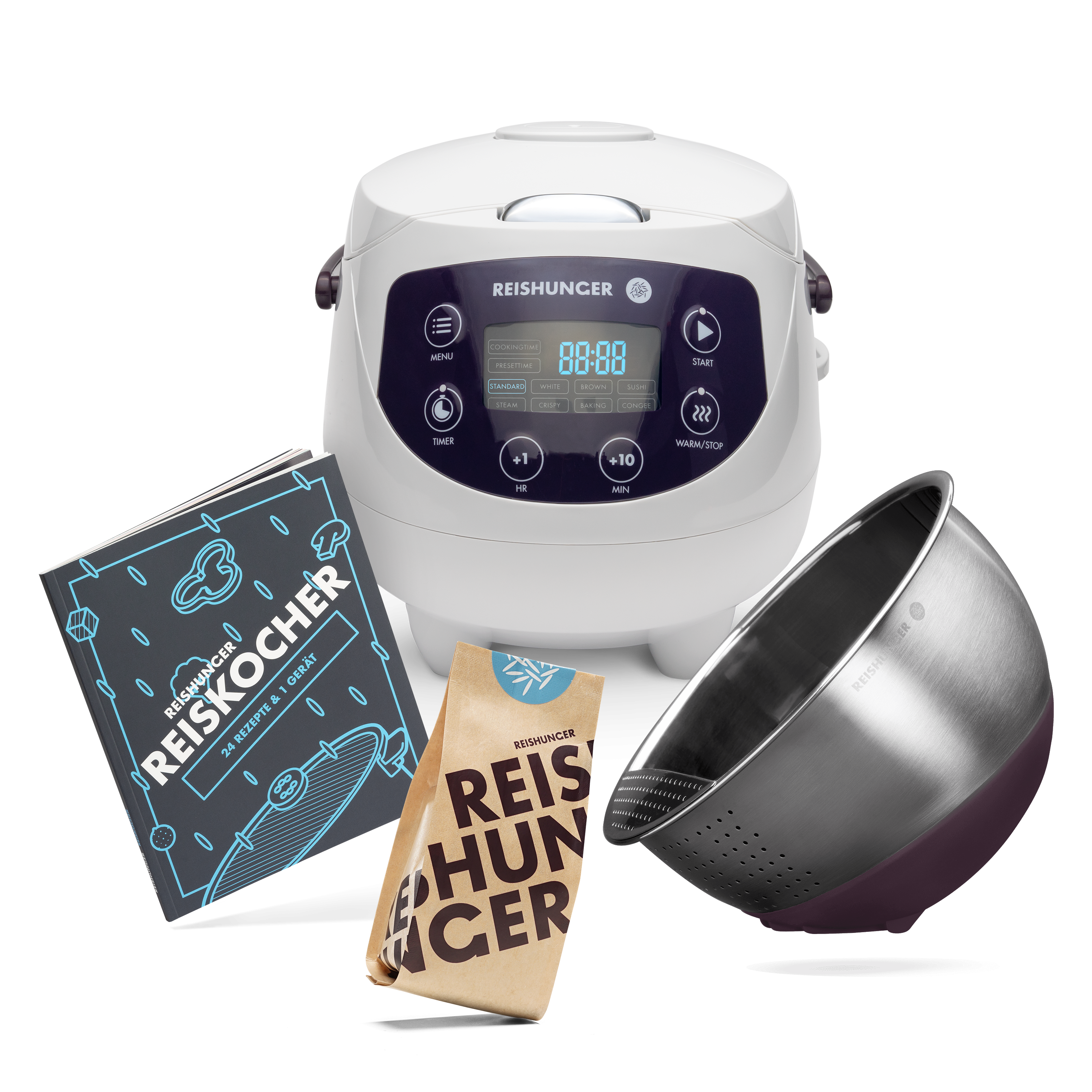 Digitaler Mini Reiskocher Starter Set mit Reis | REISHUNGER