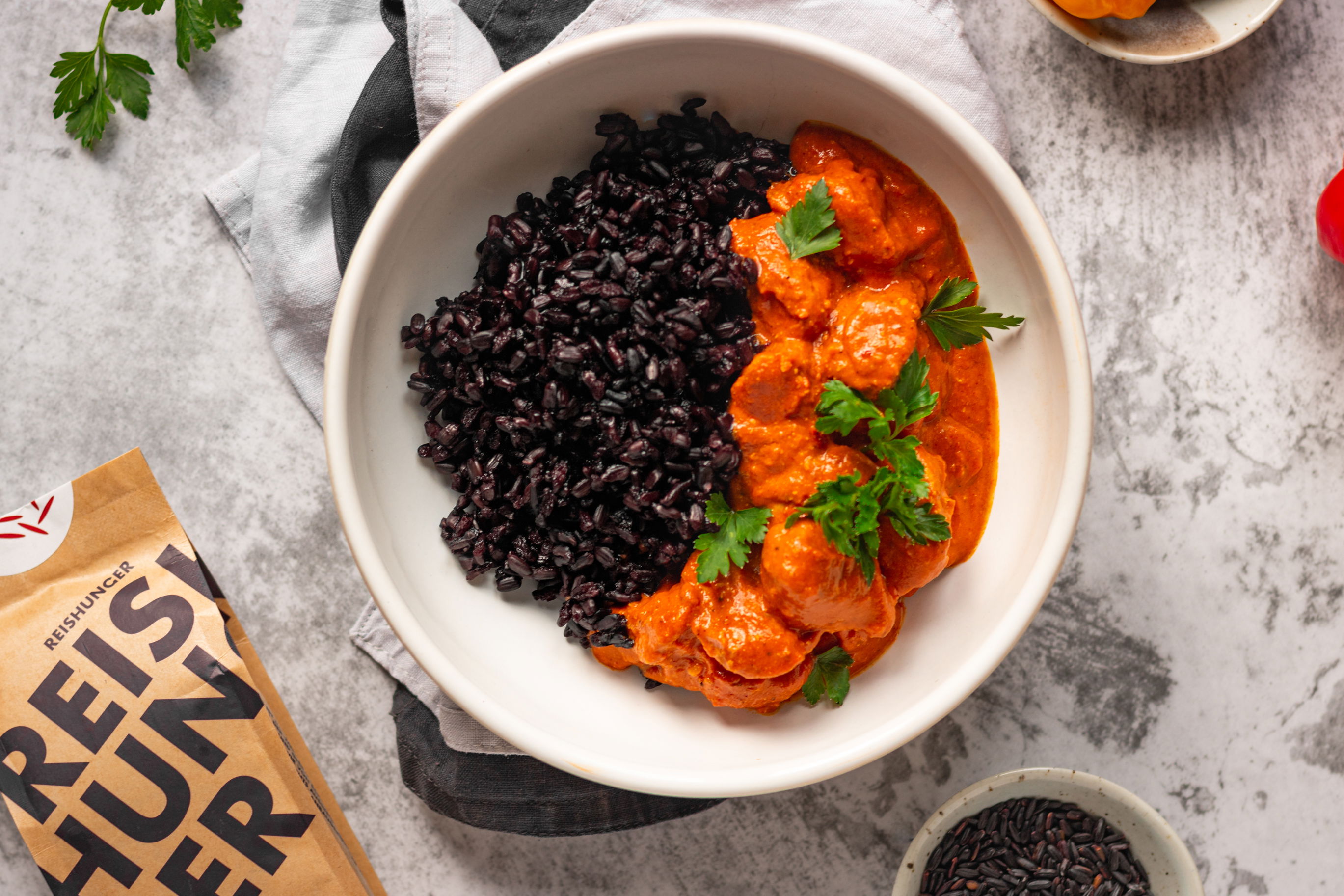 Tikka Masala mit Schwarzem Reis